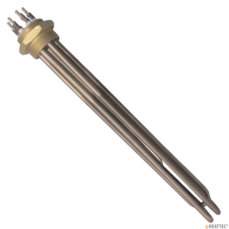 Immersion Heater Copper with 3 U-shaped Ø8 elements - Heattec® Webshop